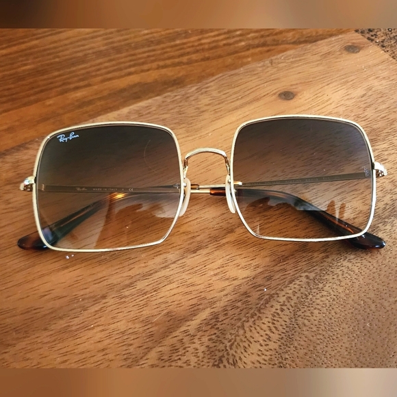 Ray-Ban | Accessories | Rayban Square Rb971 Gold Metal Frames Made ...